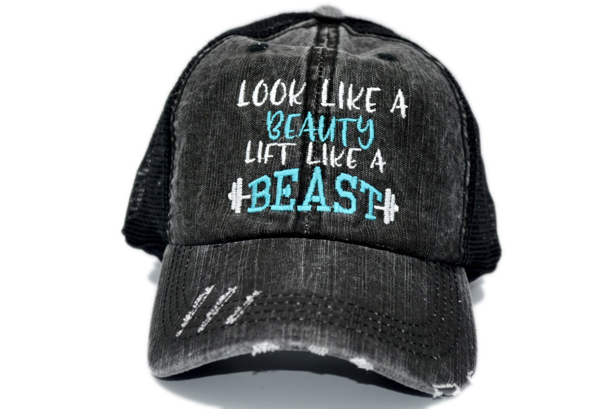 Look Like A Beauty Lift Like A Beast Trucker Hat Workout Gym Gift ...