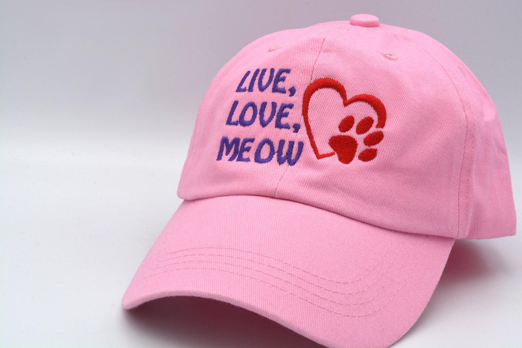 Live Love Meow 🐾 Embroidered Hat Pet / Cat Lovers Gift – amazetopia.com